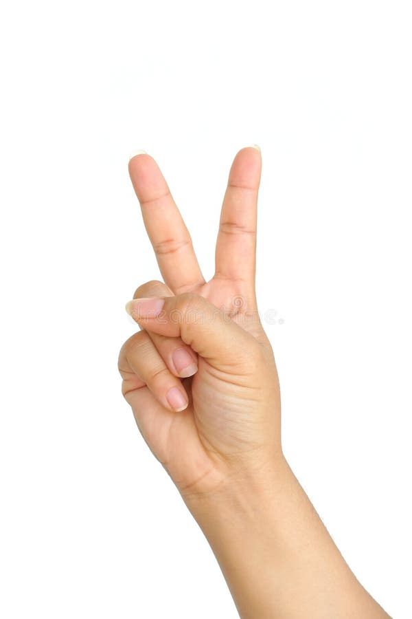 Hand Showing Two Fingers Isolated Stock Photo - Image of idea, double ...