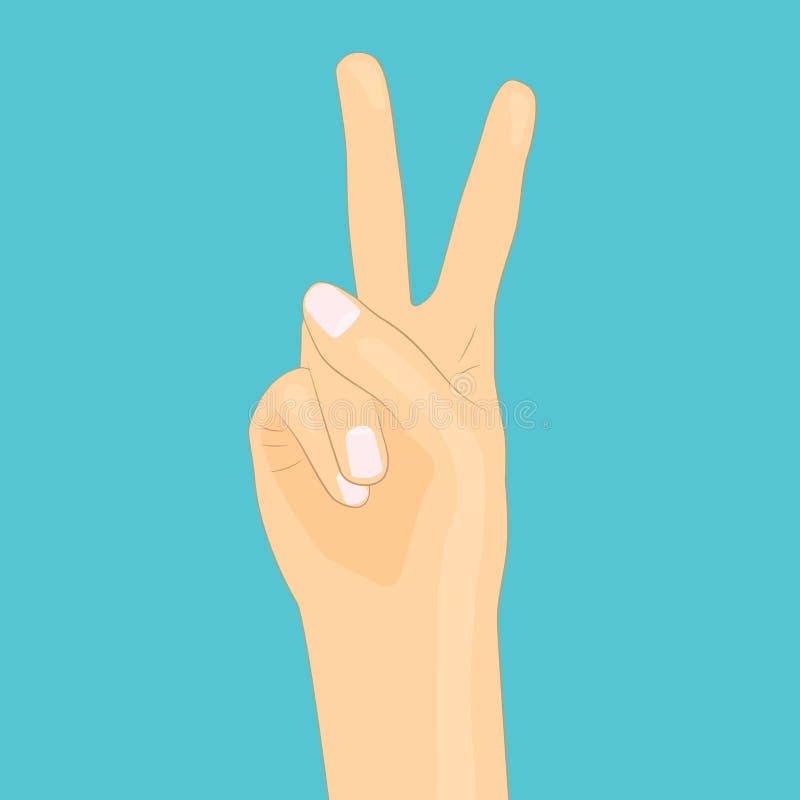 Hand showing victory sign stock vector. Illustration of happy - 242696130