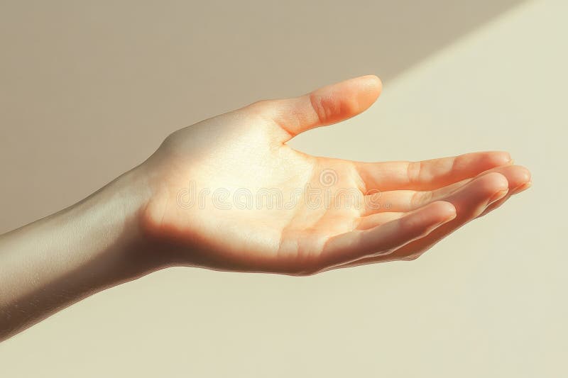 A Hand is Shown with a Light Shining on it Stock Image - Image of skin ...