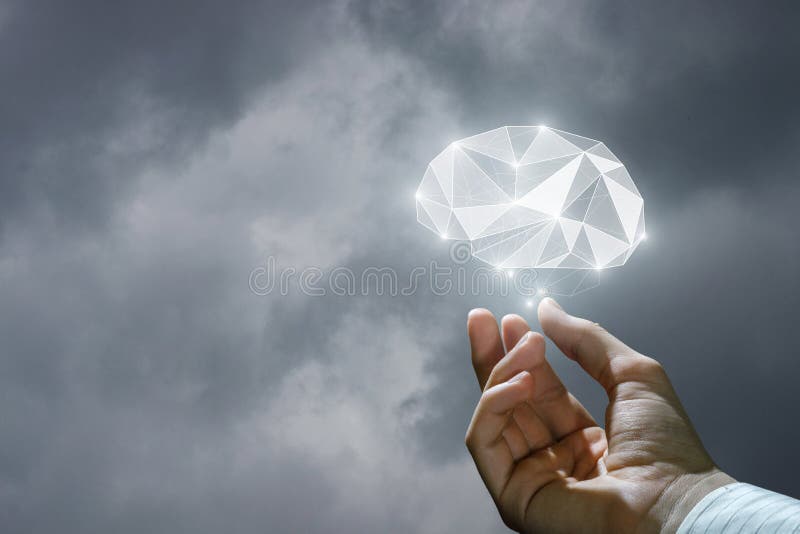 The hand shows the brain stock image. Image of anatomy - 142725777