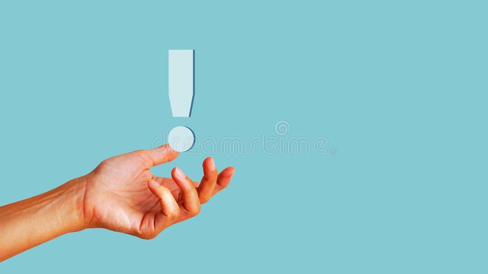 Hand Shows an Exclamation Mark. Error Warning, Notification ...