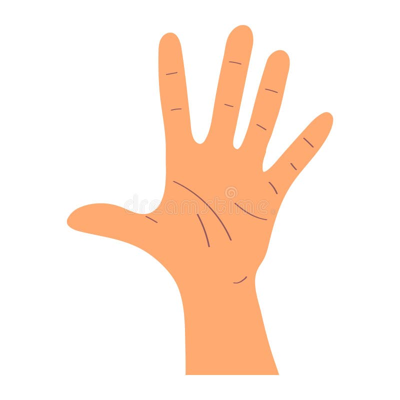 Hand Shows Five Fingers. Gesture. Shows the Number Five with the ...