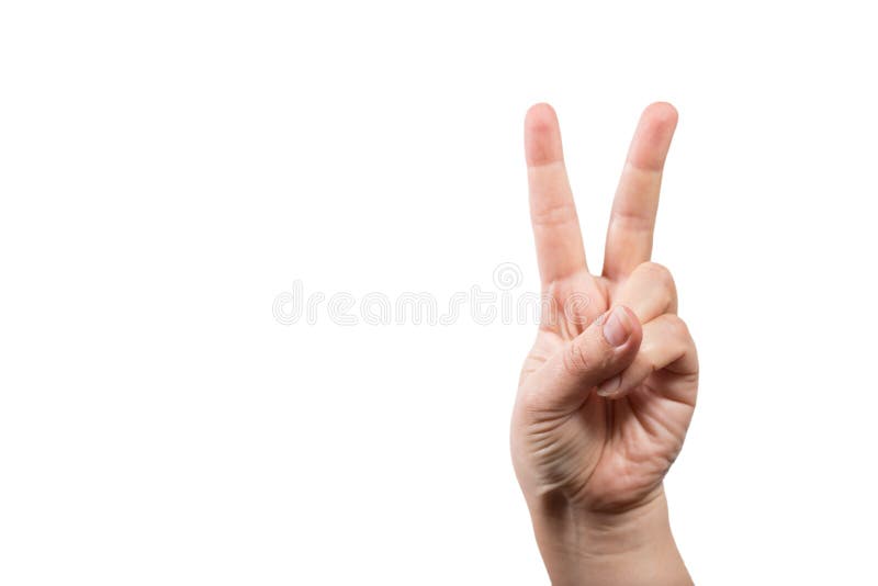 Hand V Sign - Isolated stock photo. Image of celebration - 7549296