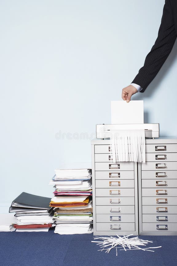 Hand Shredding Document in Office Stock Image - Image of protection ...