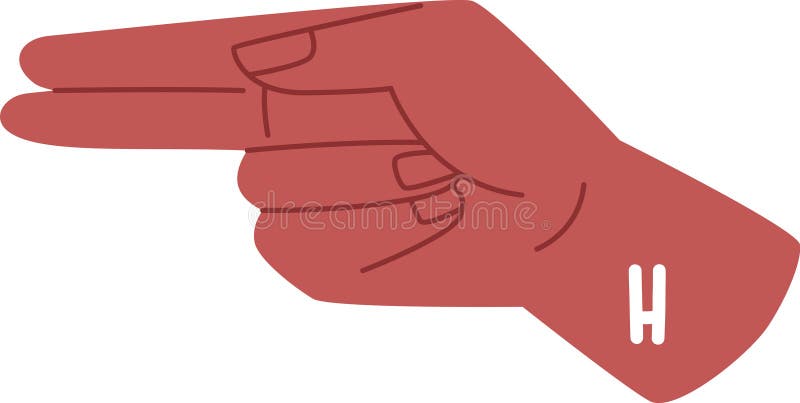 Hand Sign Alphabet H Letter Stock Vector - Illustration of letter, sign ...