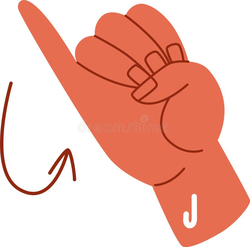 Hand Sign Alphabet J Letter Stock Vector - Illustration of articulation ...