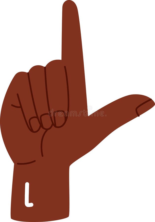 Hand Sign Alphabet L Letter Stock Vector - Illustration of text, symbol ...