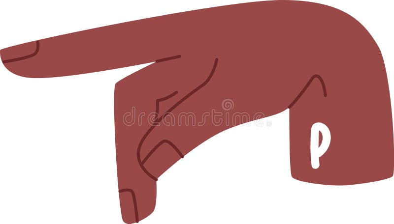 Hand Sign Alphabet P Letter Stock Vector - Illustration of hand, sign ...