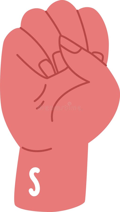 Hand Sign Alphabet S Letter Stock Vector - Illustration of sign, hand ...