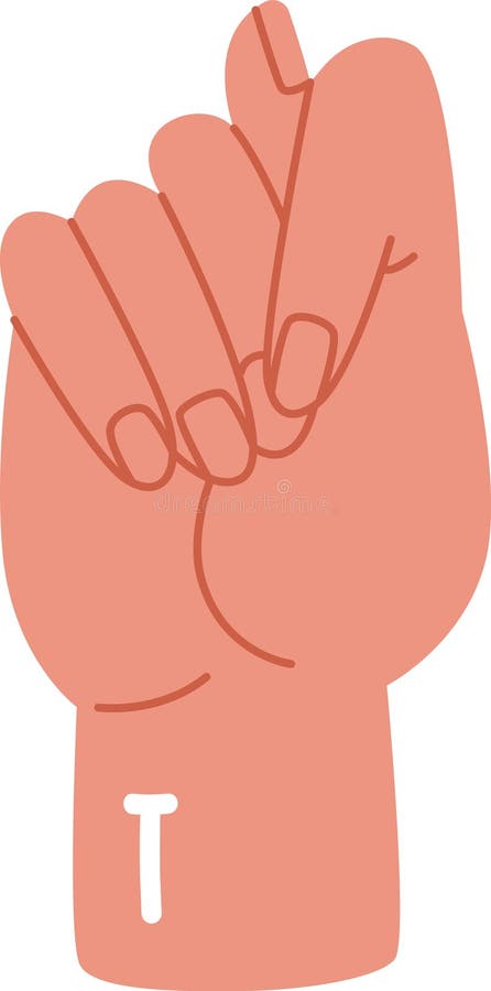 Hand Sign Alphabet T Letter Stock Vector - Illustration of typography ...