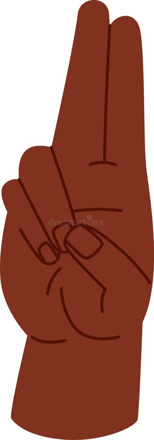 Hand Sign Alphabet U Letter Stock Vector - Illustration of typography ...