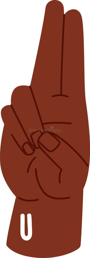 Hand Sign Alphabet U Letter Stock Vector - Illustration of letter, logo ...