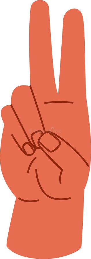 Hand Sign Alphabet V Letter Stock Vector - Illustration of sign ...