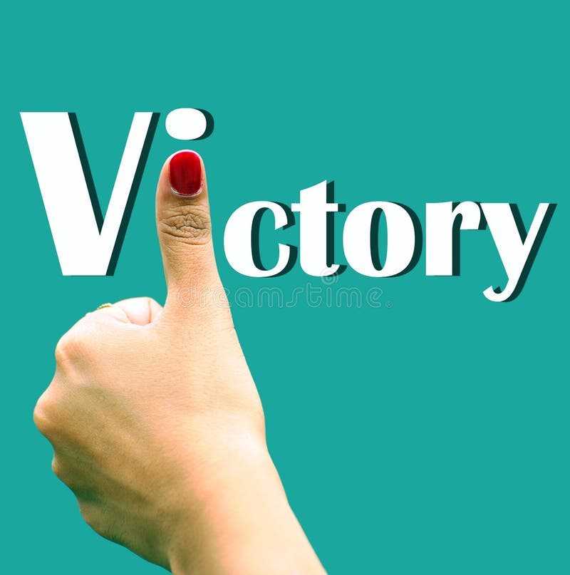 Hand Sign Depicting Victory Stock Illustration - Illustration of ...