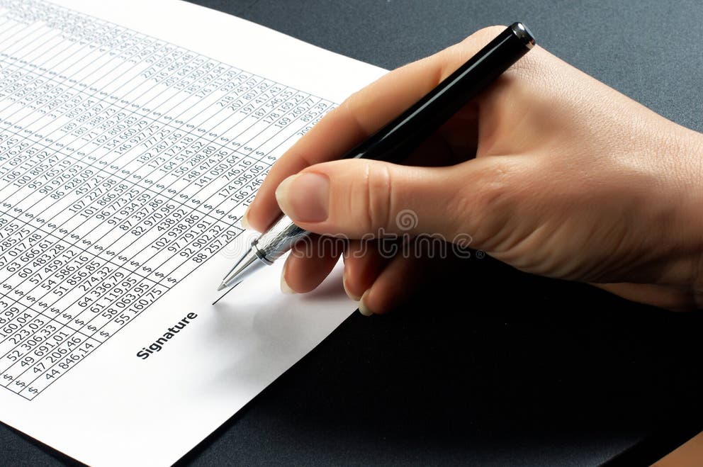 Hand sign document stock photo. Image of people, female - 11682750