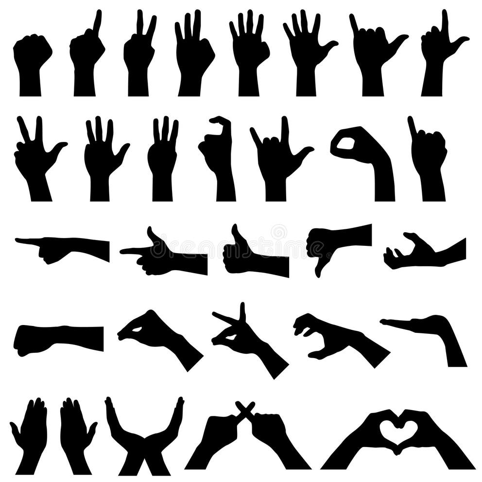 Finger Silhouettes Stock Illustrations – 1,616 Finger Silhouettes Stock ...