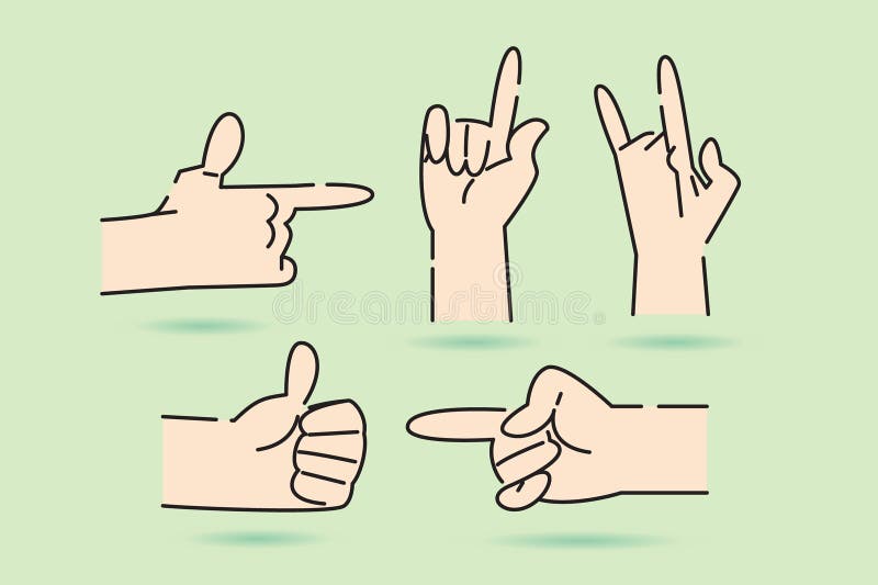 Hand Sign Illustration Clip Art in Flat Design Stock Vector ...