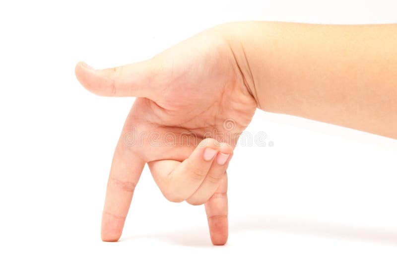 Hand Sign Isolated on White Background Stock Photo - Image of hold ...