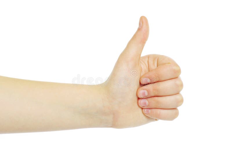 Hand Sign Isolated on White Stock Photo - Image of forefinger, good ...
