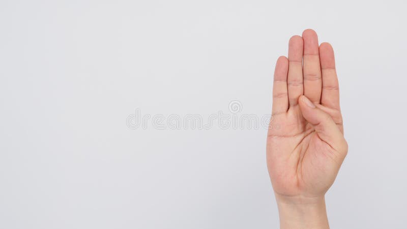The Hand Sign Language of B for the Deaf on White Background Stock ...