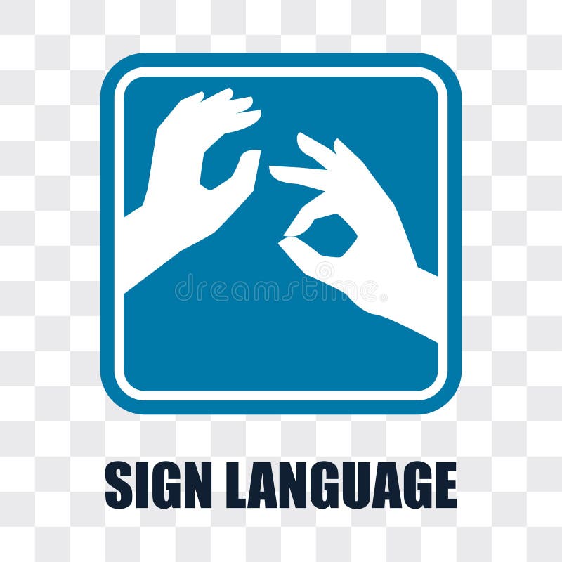 Hand with Sign Language Gesture on Transparent Background. Vector Stock ...