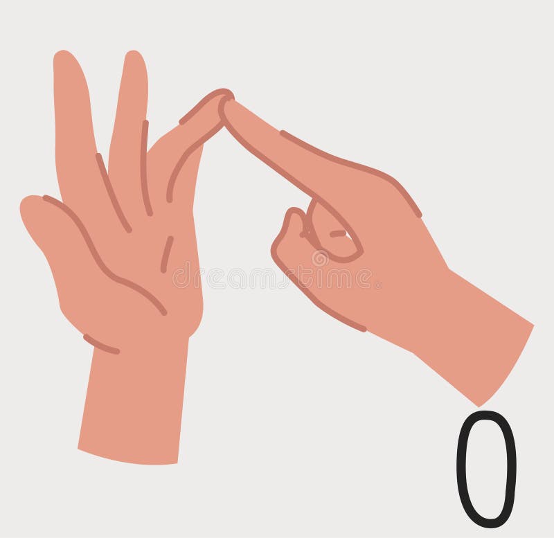 Hand Sign Showing Number Zero. Vector Illustration Stock Vector ...