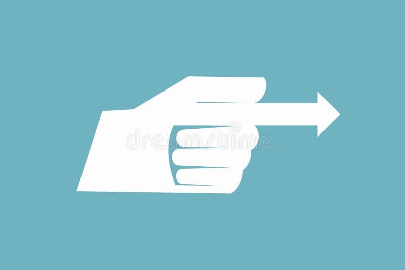 Hand Sign Shows Direction with Index Finger As Arrow Stock Vector ...