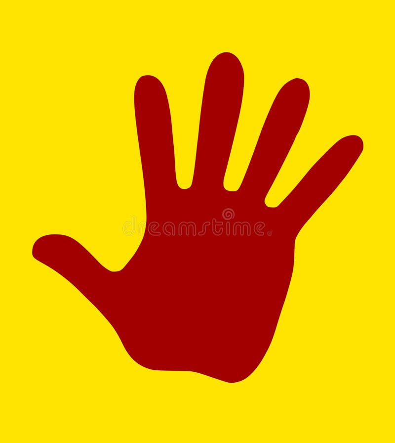 Stop Handpictogram Stop Sign With Palm Hand Of Restricted Area.