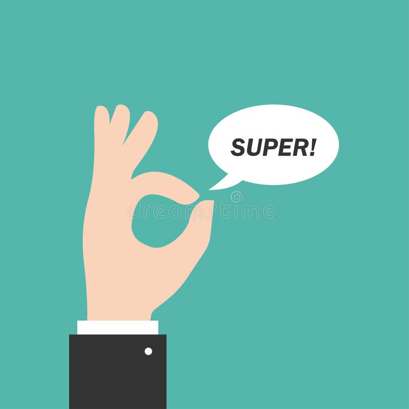 Hand Sign - Super. Gesture Icon. Vector Stock Vector - Illustration of ...