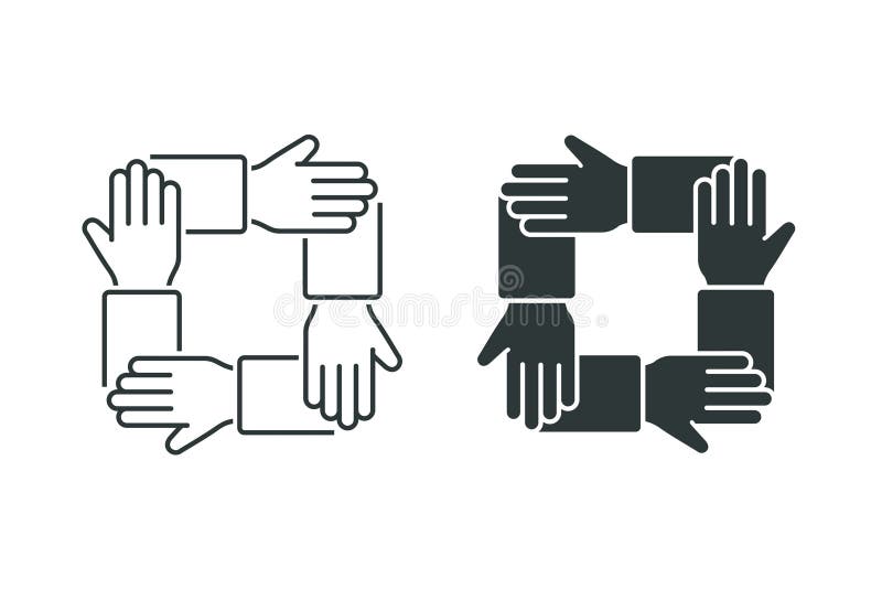 Hand Sign of Teamwork. Illustration Vector Stock Vector - Illustration ...