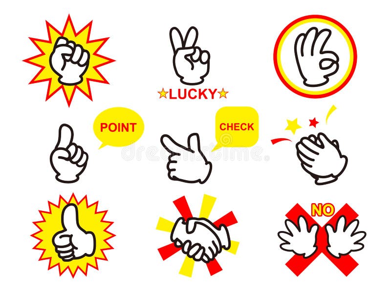 Hand signal5 stock vector. Illustration of speech, hand - 157437662