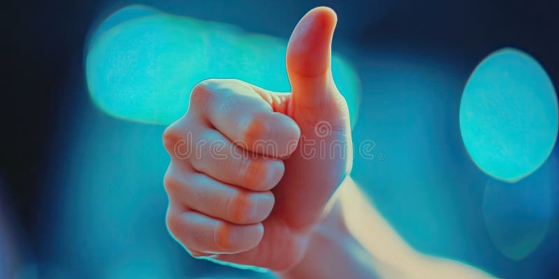 Hand Signaling Thumbs Up with Blurred Background, Focused Gesture with ...