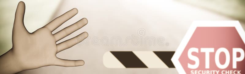 Hand Signalling Car To Stop at Security Checkpoint Stock Illustration ...