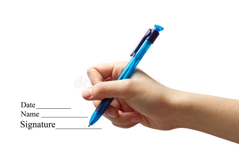 Hand and Signature stock photo. Image of book, education - 20627610