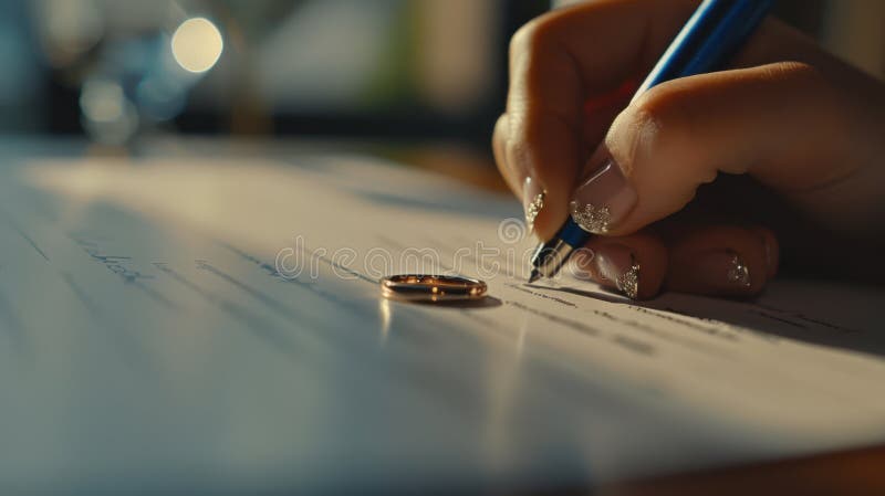 The Hand Signing Divorce Papers.AI Generated Image Stock Image - Image ...