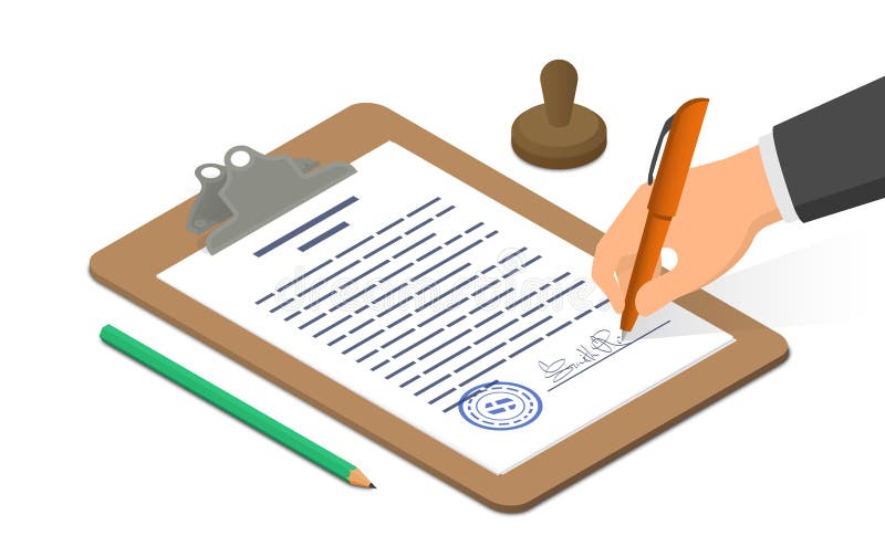 Signing document icon stock vector. Illustration of graphics - 244450289