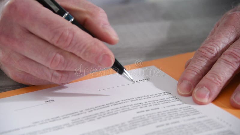Hand Signing a Document, Signature Concept Stock Video - Video of ...
