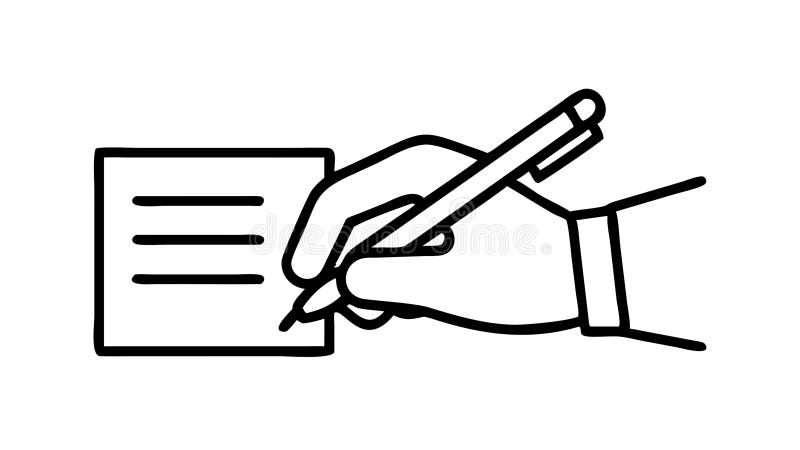Hand Signing Document Icon for Agreements and Contracts, Vector Design ...