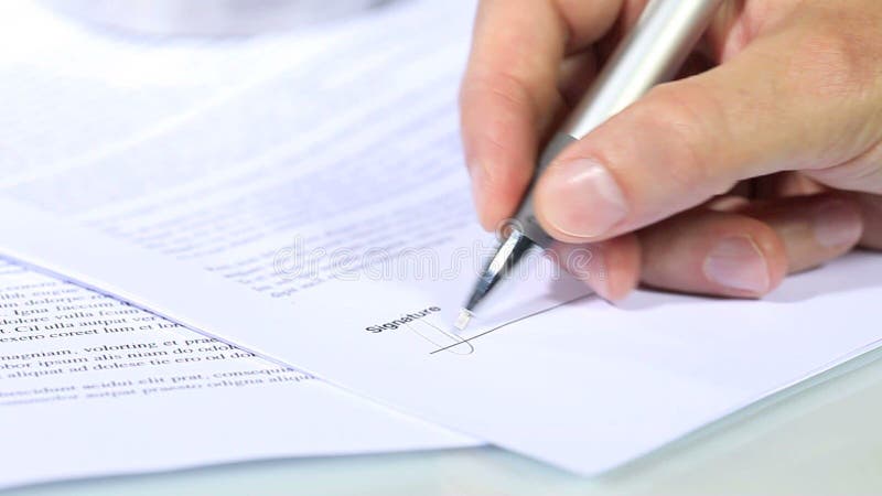 Hand Signing a Document, Signature Concept Stock Video - Video of ...