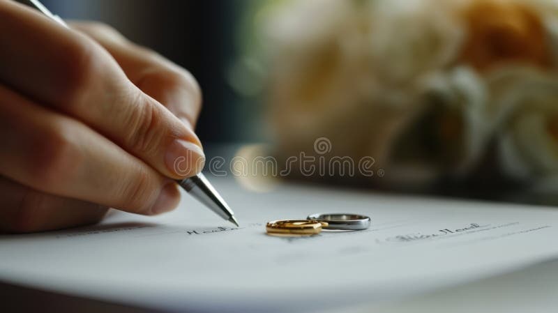 The Wedding Contract Signing.AI Generated Image Stock Photo - Image of ...