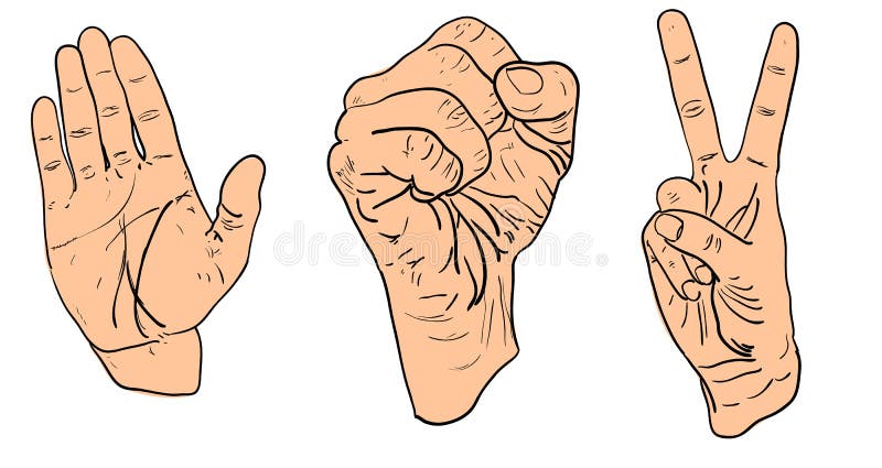 Hand Signs stock vector. Illustration of sign, victory - 27201354