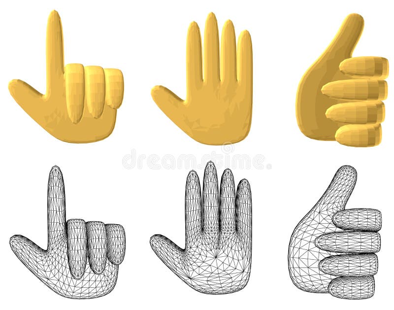 Hand signs stock vector. Illustration of isolated, line - 68186171