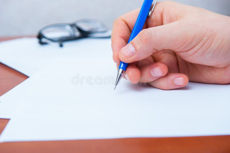 Hand signs documents stock image. Image of agreement - 125804625