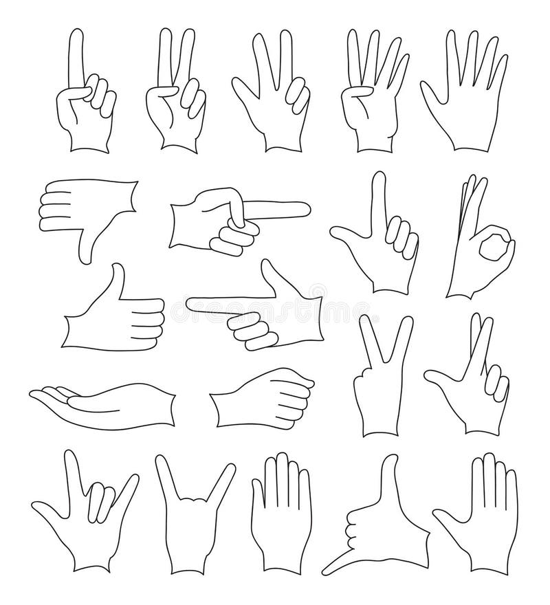 Set Hand Signals Stock Illustrations – 642 Set Hand Signals Stock ...