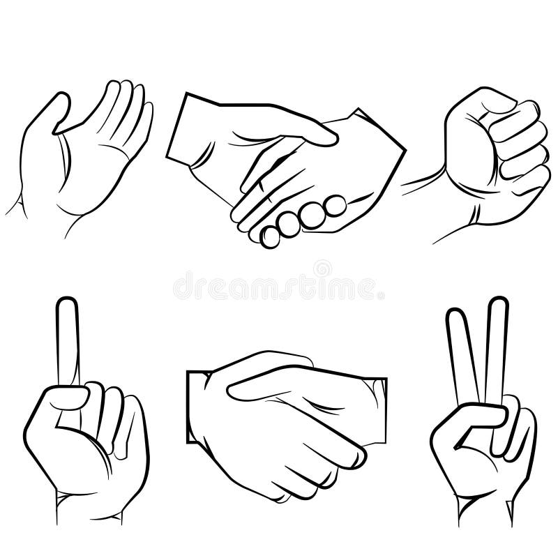 Hand signs stock illustration. Illustration of gestures - 57647791
