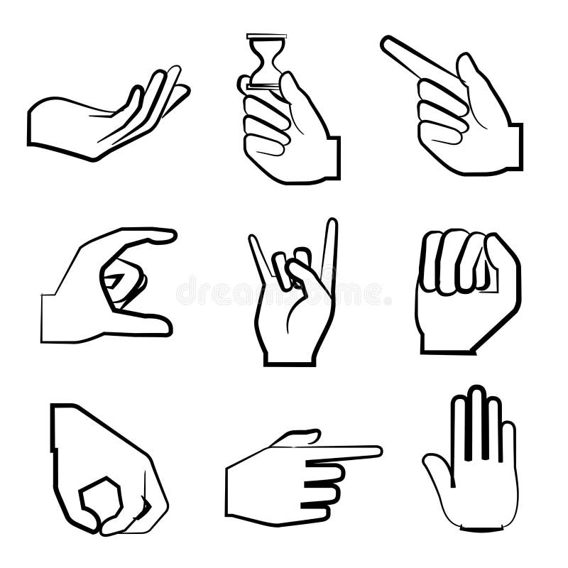 Hand signs stock illustration. Illustration of hold, line - 57647803