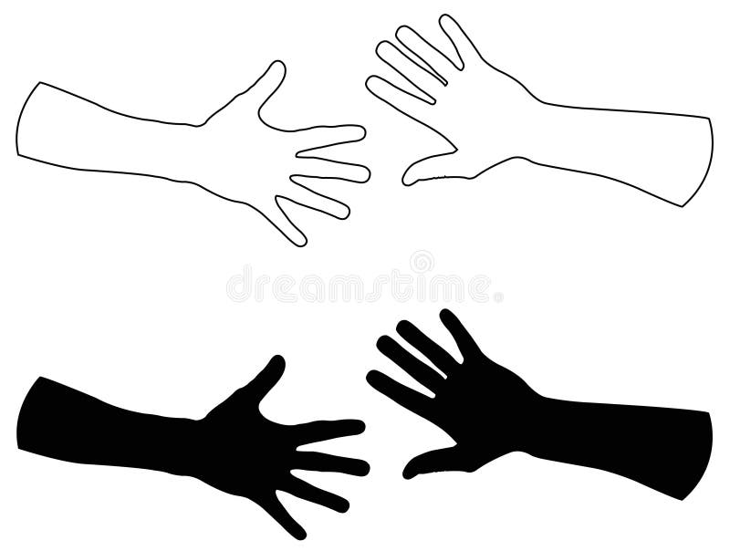 Hand Silhouette - Part of the Body at the End of an Arm Stock Vector ...