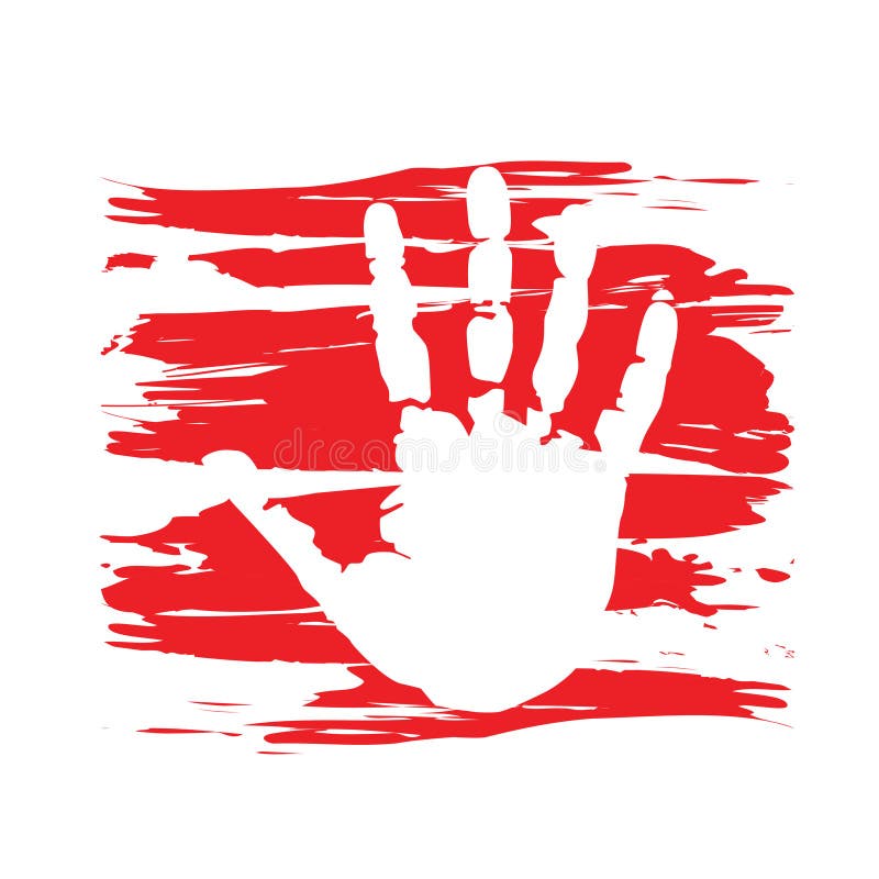 Red Stop Hand Icon Set. Access Ban Sign Simbol Stock Vector ...