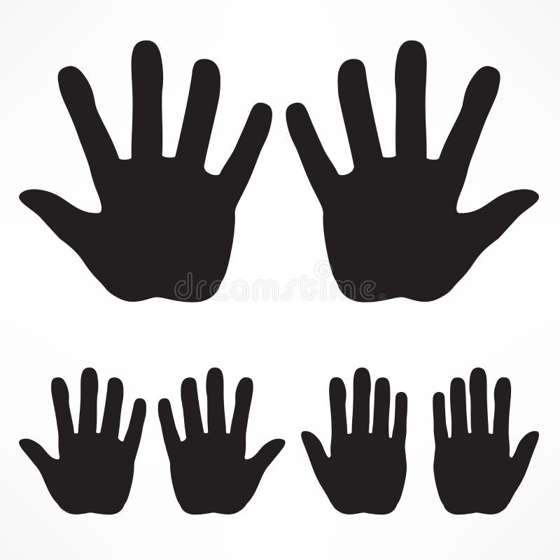 Hand silhouette set stock vector. Illustration of silhouette - 52708766