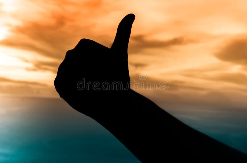 Hand Silhouette Under Sunset Stock Photo - Image of hands, orange: 40827956